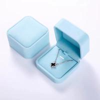 China Sky Blue Haze Grey Recycled Paper Jewelry Boxes 6cm*5cm*4.5cm for sale
