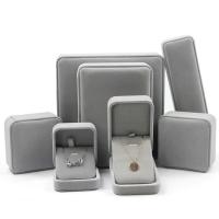 China Sky Blue Haze Grey Recycled Paper Jewelry Boxes 6cm*5cm*4.5cm for sale