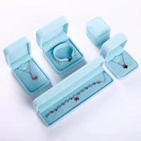 China Sky Blue Haze Grey Recycled Paper Jewelry Boxes 6cm*5cm*4.5cm for sale
