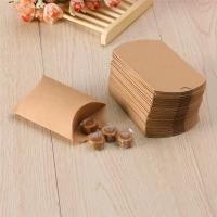 China Custom Make Brown Kraft Pillow Boxes Colorful Ivory Paper Candy Box small gift bag for sale