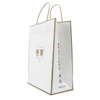 China White Brown 250gsm Kraft Printed Paper Shopping Bags With Handles for sale