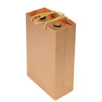 China Custom CMYK Print Multicolor Wine Bottle Paper Bags 20*10*34.5cm for sale