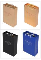 China Custom CMYK Print Multicolor Wine Bottle Paper Bags 20*10*34.5cm for sale