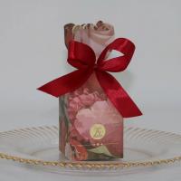 China ODM 5*5*12cm Candy Chocolate Wedding Paper Box With Ribbon for sale