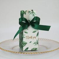 China ODM 5*5*12cm Candy Chocolate Wedding Paper Box With Ribbon for sale