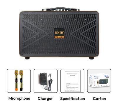China 70W Wooden Portable Outdoor Bluetooth Speaker With 2 Mic 4 Ohms Impedance for sale