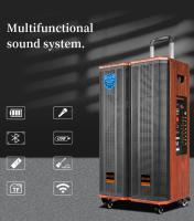 China ODM OEM Wooden Outdoor Active Speakers Karaoke Speaker Sound System for sale