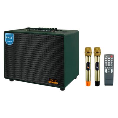 China Karaoke All In One Bluetooth Stereo Speaker 6.5 Inch Rechargeable Wooden Material for sale