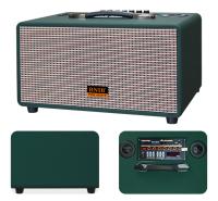 China Green Leather Portable Bluetooth Speakers 6.5 Inch For Home for sale