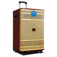 China Custom Wooden Portable Trolley Speaker Audio Sound System With Microphone for sale