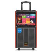 China Wooden Wireless Trolley Speaker Subwoofer Karaoke Speaker With Screen for sale