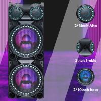 China Double 10 Inch Portable Bluetooth Party Box Speaker 80W Wireless 4Ω Impedance for sale