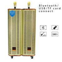 China Wooden Portable Trolley Karaoke Speaker 12 Inch 1000W Bluetooth USB For Party for sale