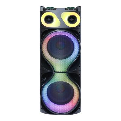 China 80 Watts Power Double 12 Inch Bluetooth Party Box Speaker With Colorful LED Light for sale