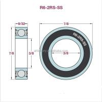China Imperial Miniature Bearing R6-2RS C3 Clearance 3/8