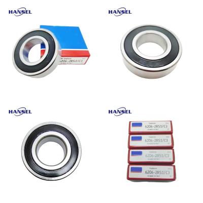 China 6206-2RS1/C3 Deep Groove Ball Bearings for Construction Machinery and Rolling Mills for sale