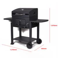 China Black Powder Coated 24 Inch Garden Barbecue Grill Charcoal Trolley Bbq for sale
