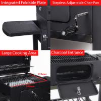 China Black Powder Coated 24 Inch Garden Barbecue Grill Charcoal Trolley Bbq for sale