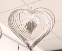 China Heart Shape Metal Wind Spinner 0.5mm Silver Stainless Steel Wind Spinner for sale