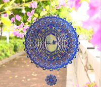 China Colorful Stainless Steel Christmas Wind Spinner UV Printing for sale
