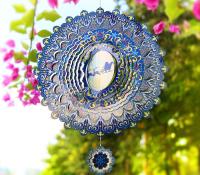 China Colorful Stainless Steel Christmas Wind Spinner UV Printing for sale