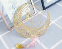 China Nordic Style Metal Wind Spinner Moon Design Rotating Metal Wind Chimes for sale