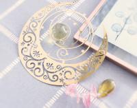 China Nordic Style Metal Wind Spinner Moon Design Rotating Metal Wind Chimes for sale