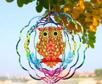 China Owl Nordic Style Stainless Steel Rotating Wind Spinner Thickness 0.5mm for sale