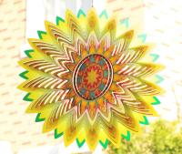 China Bright Flower Stainless Steel Garden Wind Spinner Creative Nordic Style for sale
