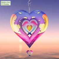 China 300*300MM Whirling Metal Wind Spinner Summer UV Printing Dolphin Wind Spinner for sale