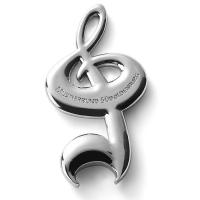China Silver Plating Zinc Alloy Metal Bottle Opener 73*40mm Music Notes Design for sale