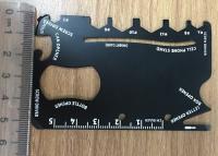 China Multifunctional Metal Bottle Opener 12 In 1 Card Bottle Opener 85*52MM for sale