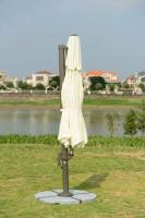 China 250g Polyester Beach Sunshade Umbrella 3.5M Cantilever Parasol Heavy Granite Base for sale
