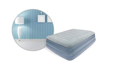 China Light Blue Deluxe Twin Size Inflatable Air Mattress Queen Size Inflatable Outdoor Furniture for sale