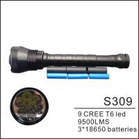 China 7500LM Portable Camping Lanterns T6 9 Cree LED Flashlight Torch for sale