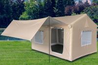 China Outdoor Camping Tents 410*270*200CM Waterproof Beige Cotton Inflatable Tent for 3-4 People Forest Hut Style Lightweight and Durable for Outdoor Adventures for sale