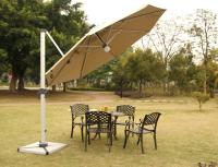 China Aluminum 150cm Double Patio Umbrella Beach Sunshade Umbrella Remote Control Parasol for sale