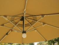 China Aluminum 150cm Double Patio Umbrella Beach Sunshade Umbrella Remote Control Parasol for sale