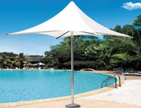 China Stainless Steel Iron Base Beach Sunshade Umbrella Deck Mounted Cantilever Umbrella for sale