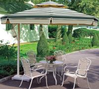 China Side Pole Striped Double Sided Patio Umbrella Beach Parasol Shopping Street Villa for sale