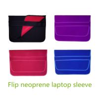 China Unique Neoprene PC Laptop Sleeve Bags 17 Inch Flip Style With Elastic Band for sale