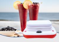 China PVC Inflatable Beach Cooler 0.40mm Inflatable Outdoor Furniture White Red for sale