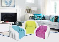 China Amazing Colored inflatable sofa chair Flocking Inflatable Outdoor Furniture PVC 74X74X64Cm for sale