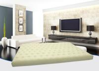 China Car Guest Beige Flocked Air Bed Inflatable Sleeping Mattress 1 Layer PVC Cushion for sale
