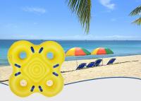 China Beach 4 Person Swimming Pool Tube Floats Yellow PVC Inflatable Outdoor Furniture for sale