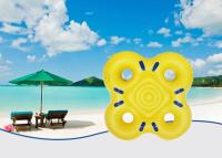 China Beach 4 Person Swimming Pool Tube Floats Yellow PVC Inflatable Outdoor Furniture for sale