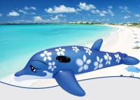 China Outdoor Custom PVC Inflatable Swimming Baby Floater Colorful Large Inflated Dolphin Design Pool Toy Relax Air Bed for sale