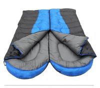 China 215*78CM Dual Color Outdoor Watrproof 190T Polyester Hollow Fiber Stuffing Classical Two People In One Sleeping Bag for sale