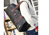 China Black Mens Waterproof Travel Bags Gym Leather Duffle Bag 53X18X21cm for sale