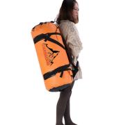 China 60L Large Orange Waterproof Travel Bags 600D Sports Duffel Bag Holdall Shoulder for sale